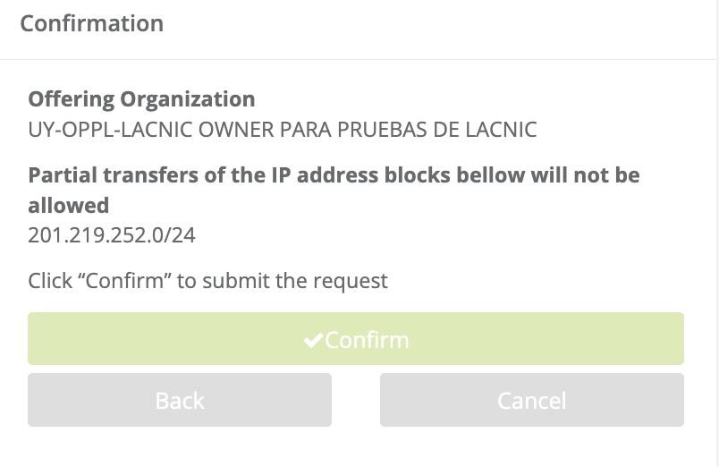 IP address transfers - Applying as an offering organization – LACNIC