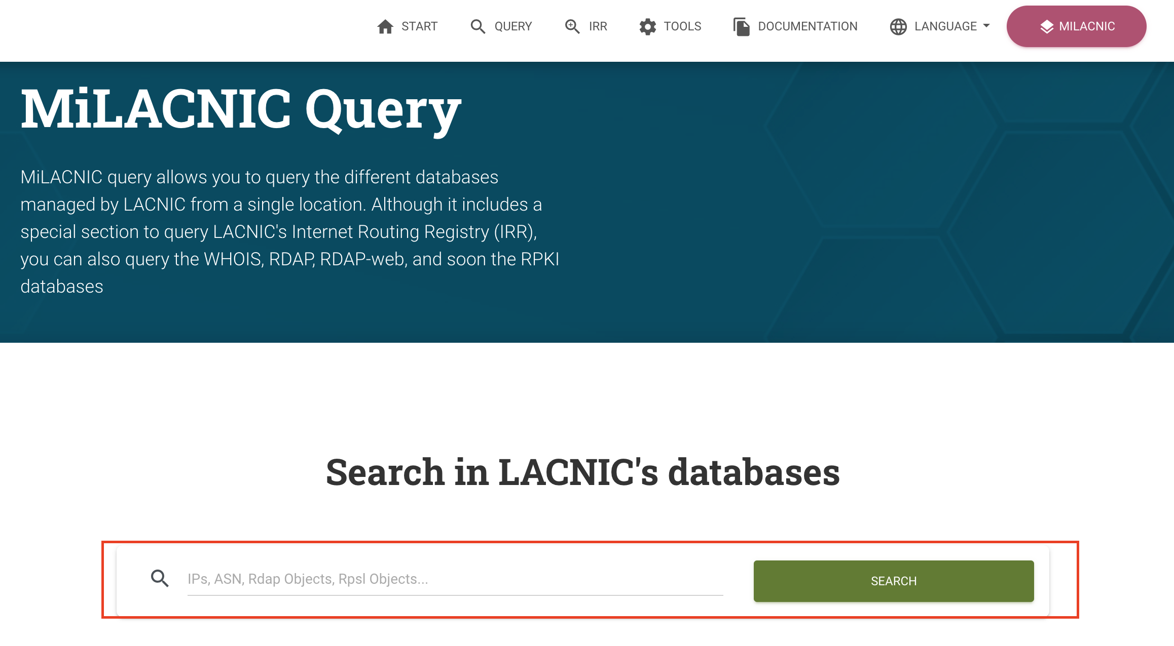 Queries via query.milacnic.lacnic.net – LACNIC